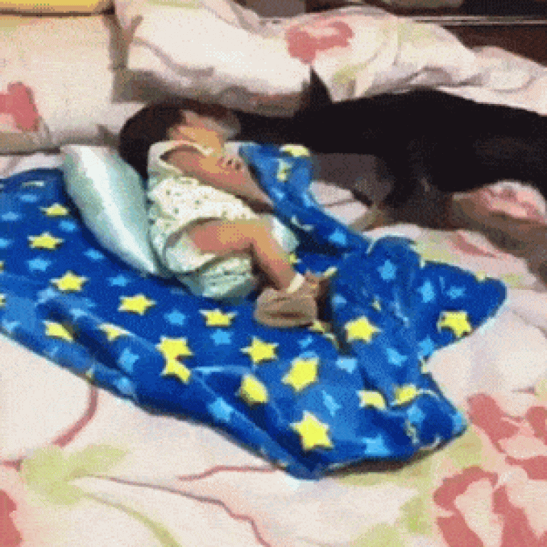 Tucking the baby